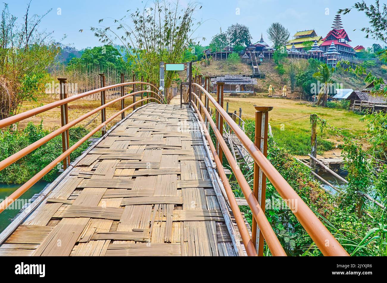 The section of Su Tong Pae bamboo bridge, crossing the Sa-Nga River ...
