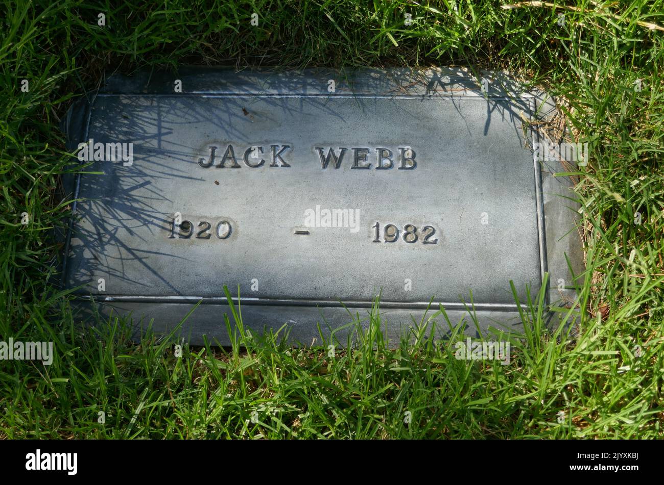 Los Angeles, California, USA 6th September 2022 Actor Jack Webb's Grave in Sheltering Hills ...