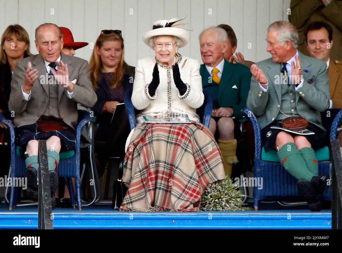 File photo dated 6/9/2014 of Queen Elizabeth II, Duke of Edinburgh and ...