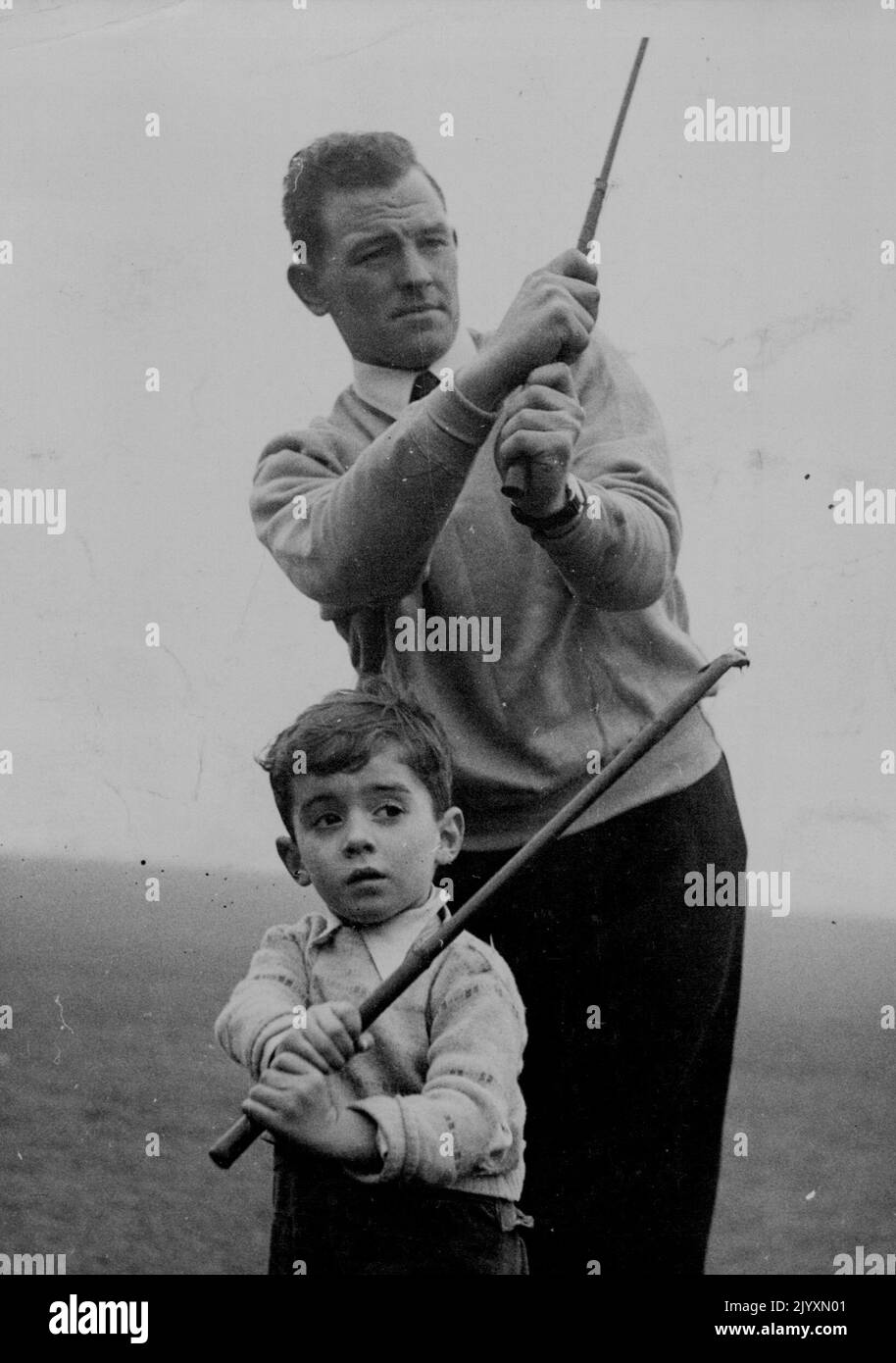 He gives lessons just like dad - Billy being taught a stroke by his ...