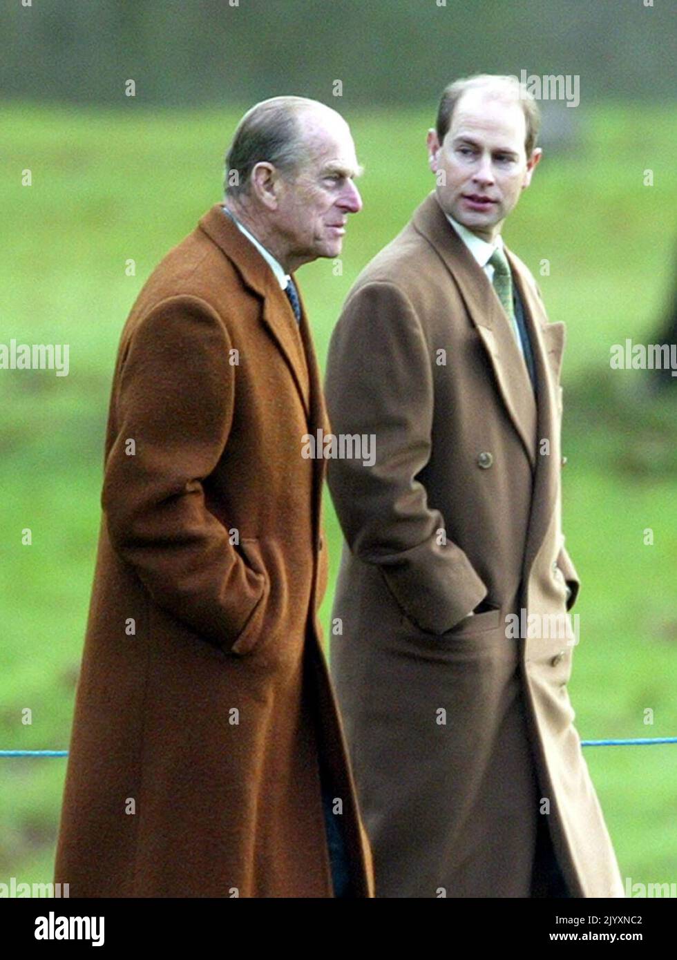 File photo dated 4/1/2004 of the Duke of Edinburgh and the Earl of ...
