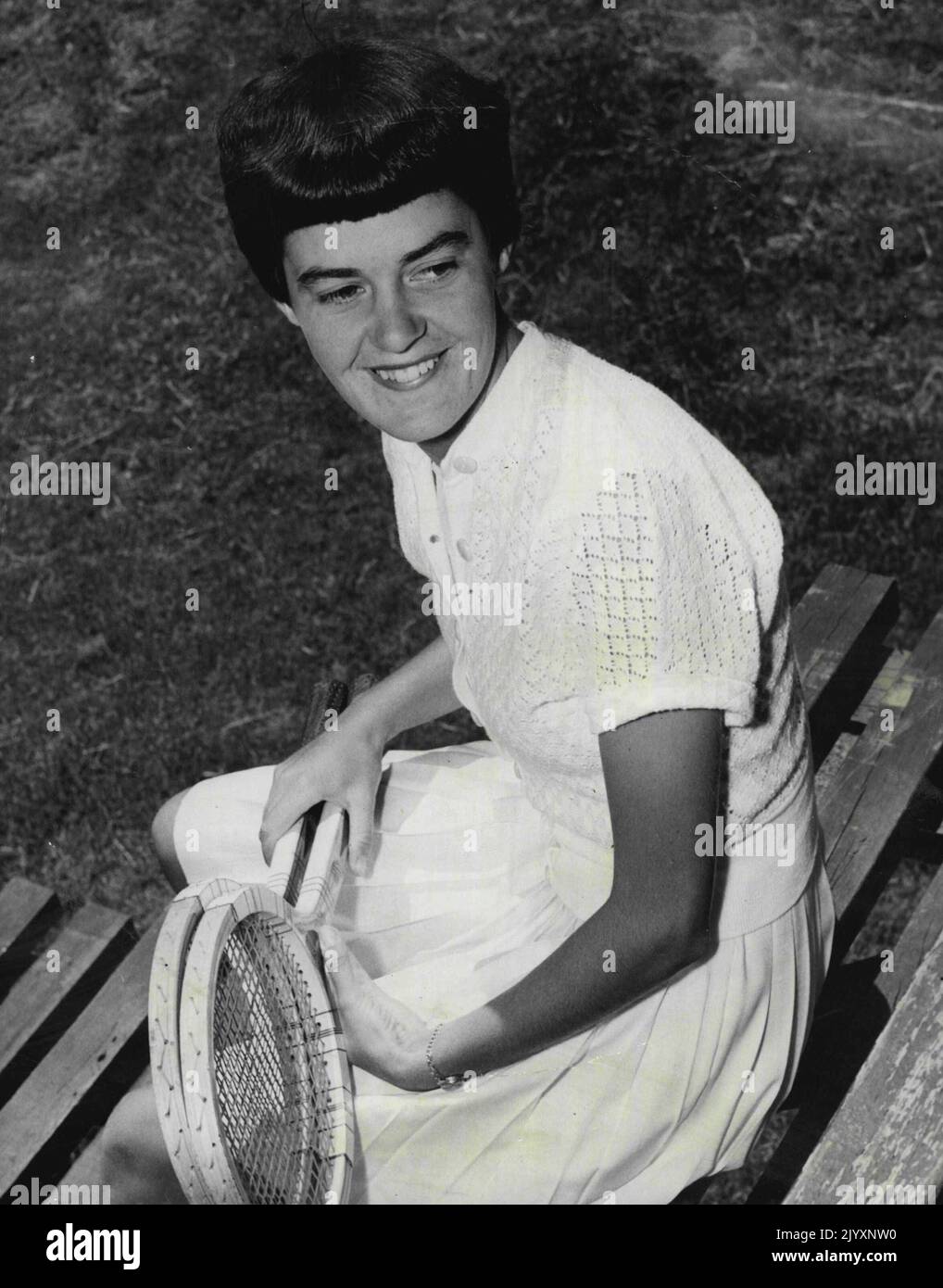 Brunette Mary Carter has a good tennis brain. January 03, 1955 Stock ...