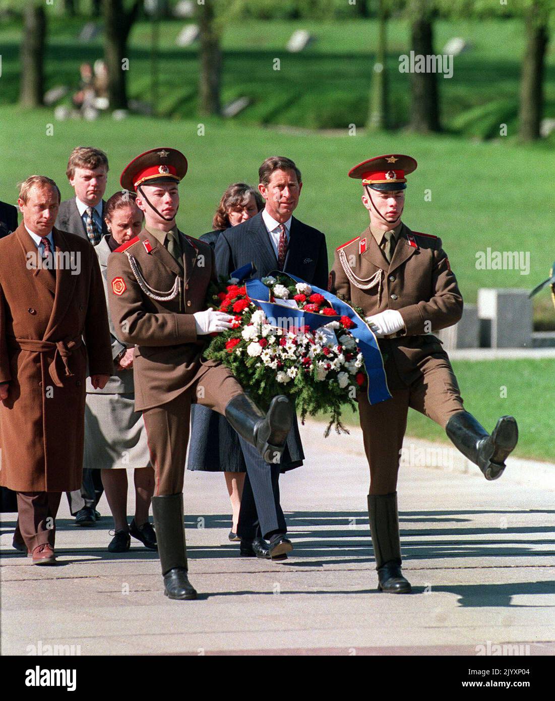 File photo dated 17/5/1994 of the Prince of Wales walking alongside ...