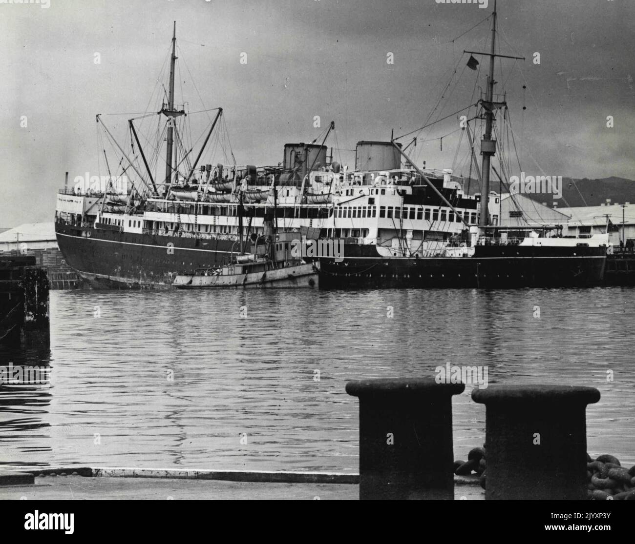 Wanganella safe at Berth at last ***** Wellington. February 11, 1947 ...