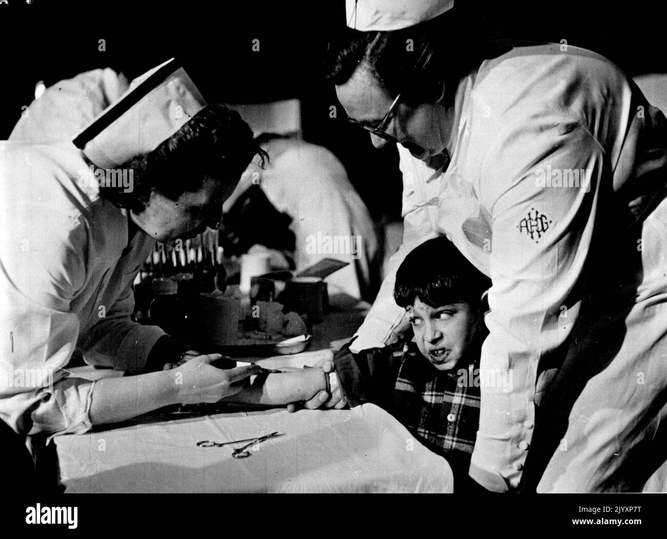 Salk Vaccine. August 9, 1955. (Photo by Look Magazine Stock Photo - Alamy