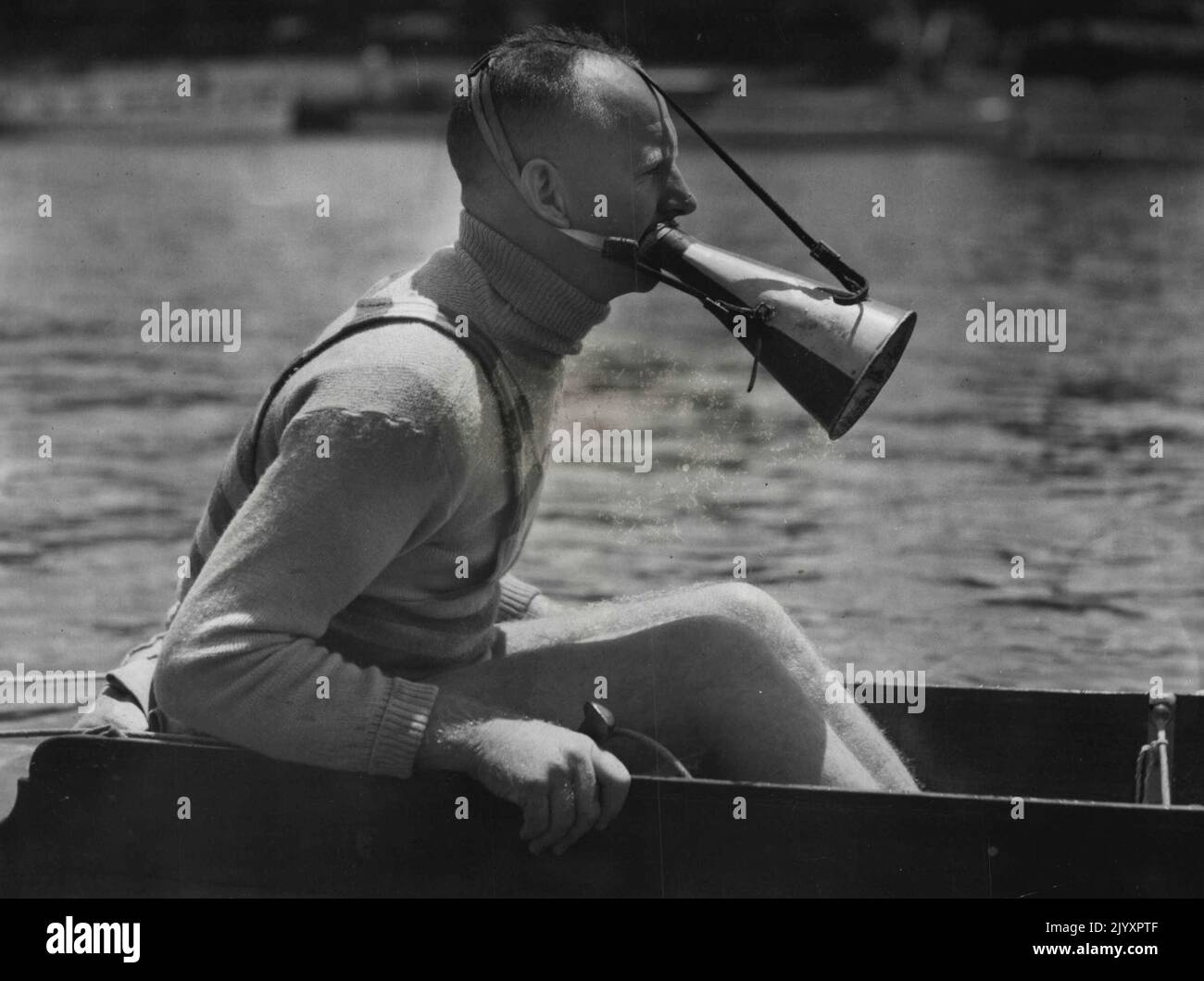 Reg Daly cox coach of NSW public crew on the Yarra. November 30, 1937 ...