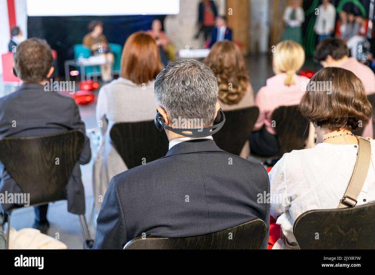 Business conference, presentation or roundtable event Stock Photo - Alamy