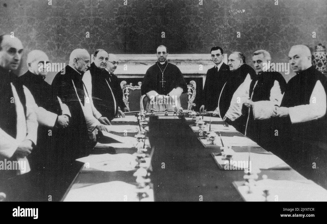 Cardinal Pacelli Elected Pope:- Photo Shows: Cardinal Pacelli Presiding ...