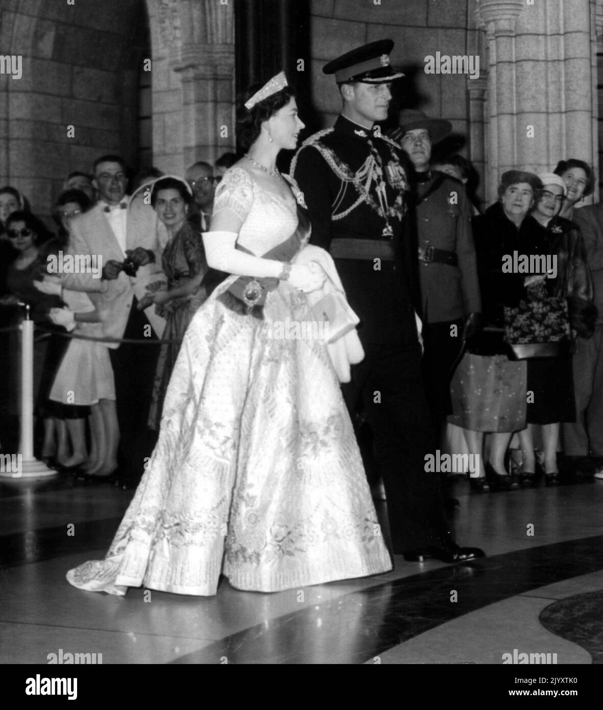 Queen Elizabeth II and Prince Philip enter the Senate to open ...