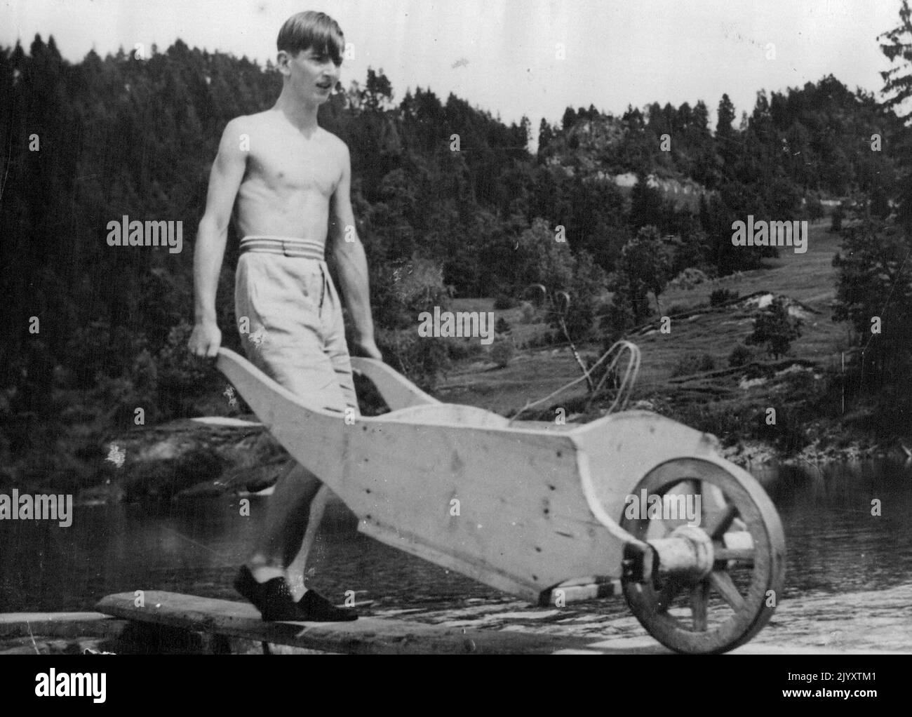 Boy King Of Yugoslavia Helps With The Work At Boy Scout Camp: Photo ...