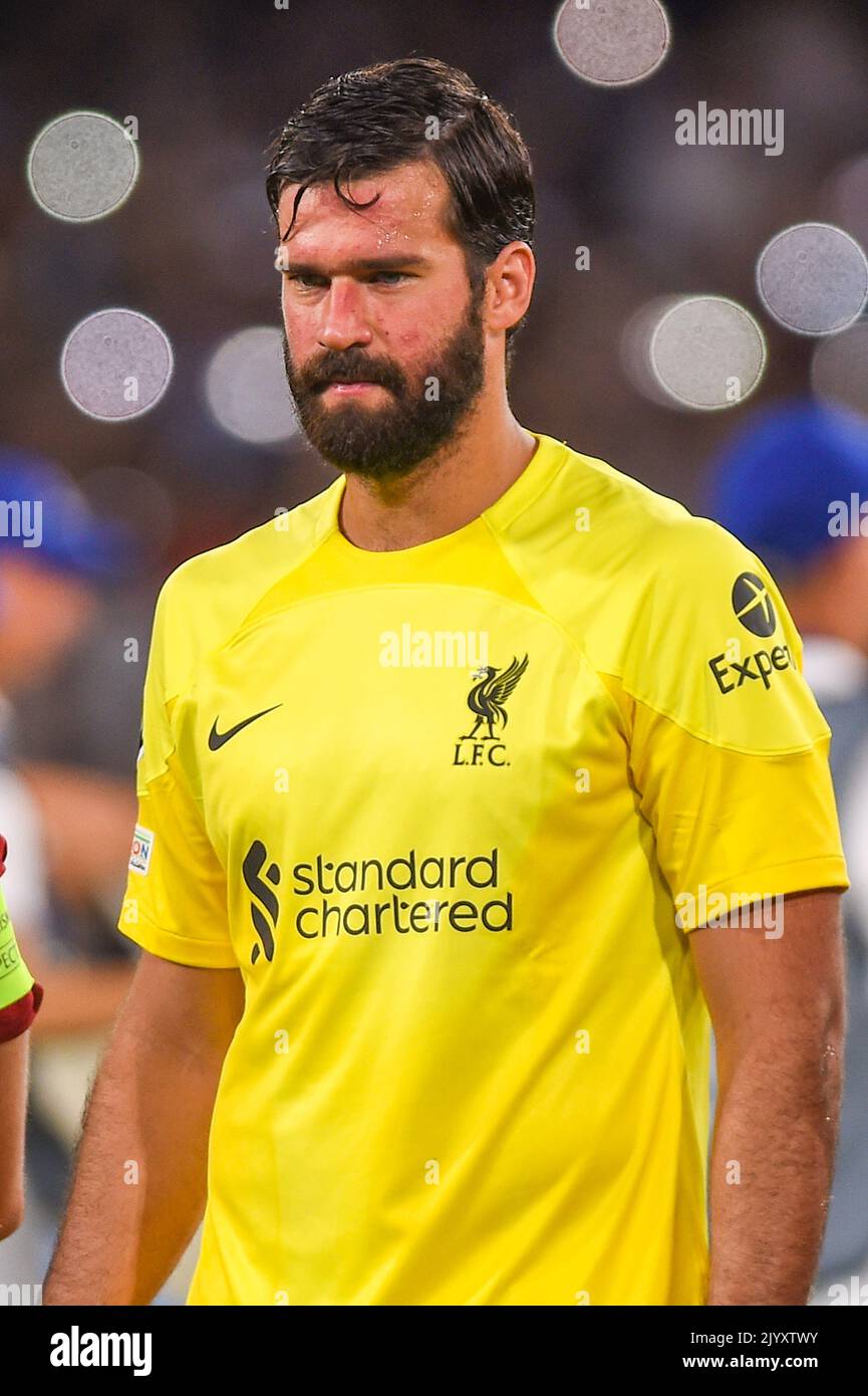 Naples, Italy. 7 Sep, 2022. Alisson Becker of Liverpool FC during the ...