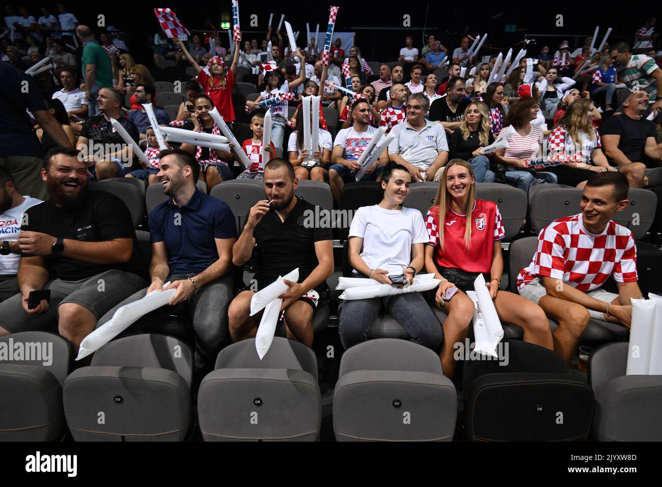 SPLIT, CROATIA - SEPTEMBER 08: Croatian supporters before LEN European ...