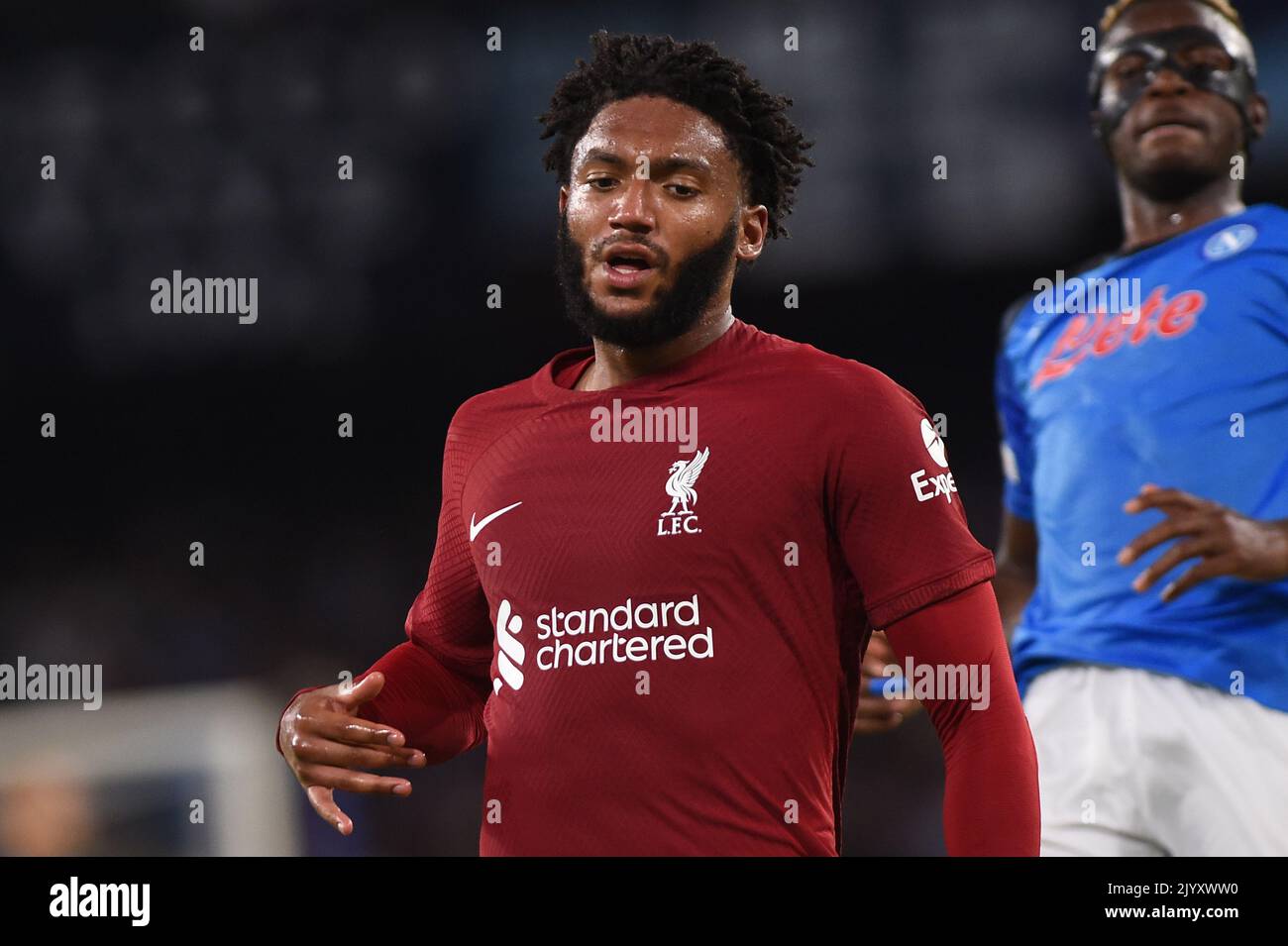 Naples, Italy. 7 Sep, 2022. Joe Gomez of Liverpool FC during the Uefa ...