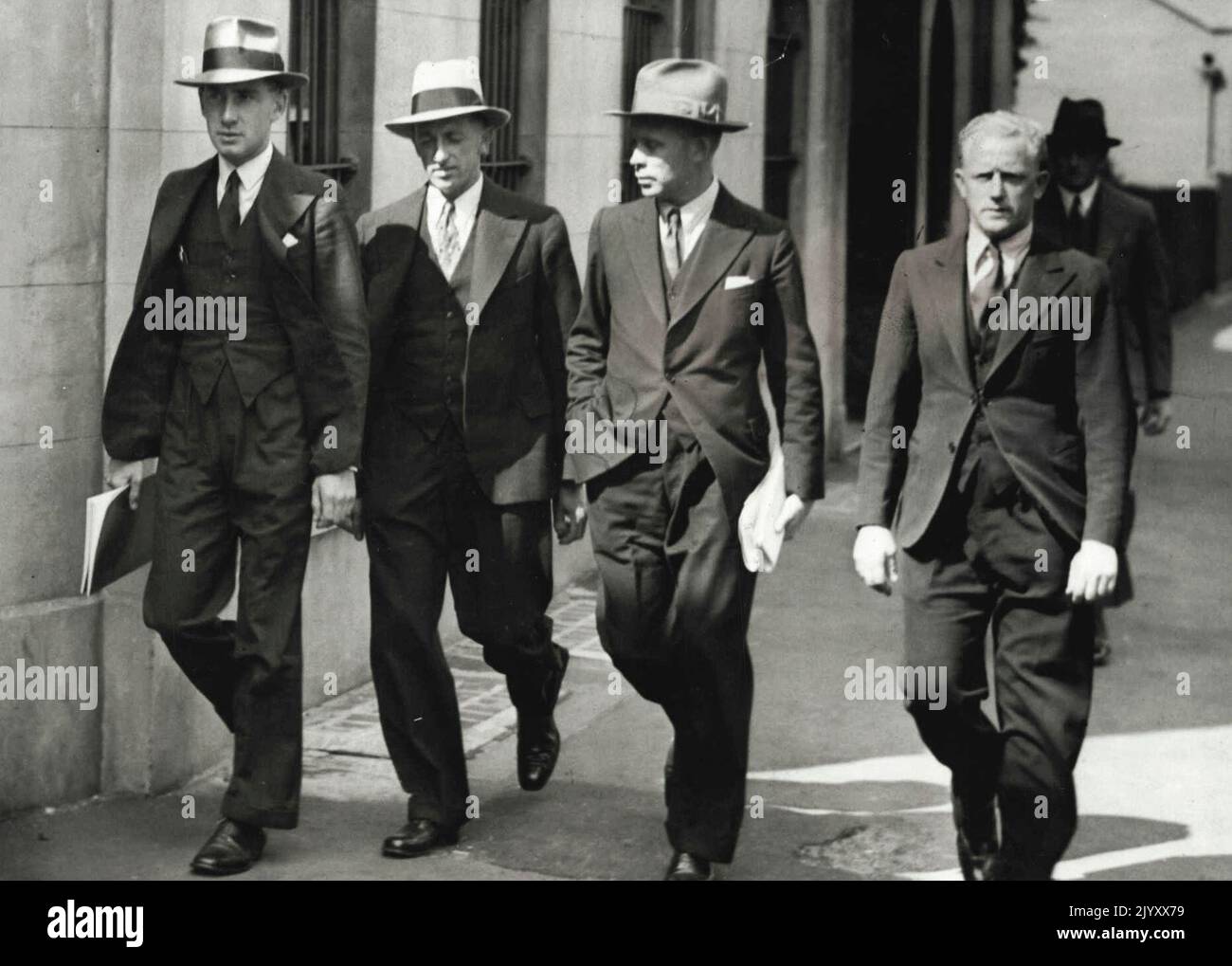 At the Rodney Inquest at the Coroner's Court to-day. From left: Mr ...