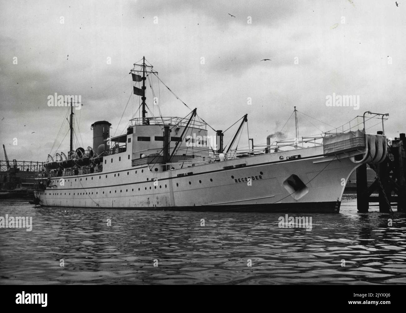 New Cable Ship Sails Tomorrow -- The Cable ship "Recorder" at her ...