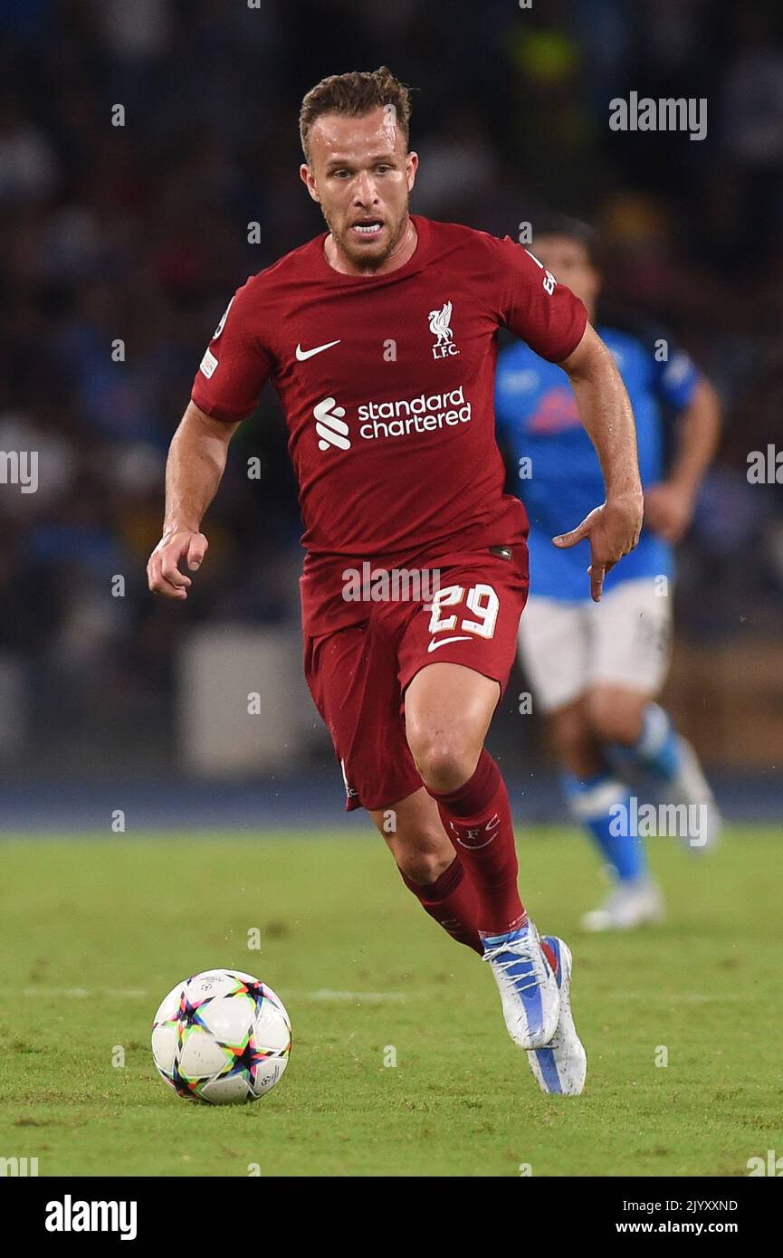 Naples, Italy. 7 Sep, 2022. Arthur of Liverpool FC during the Uefa ...