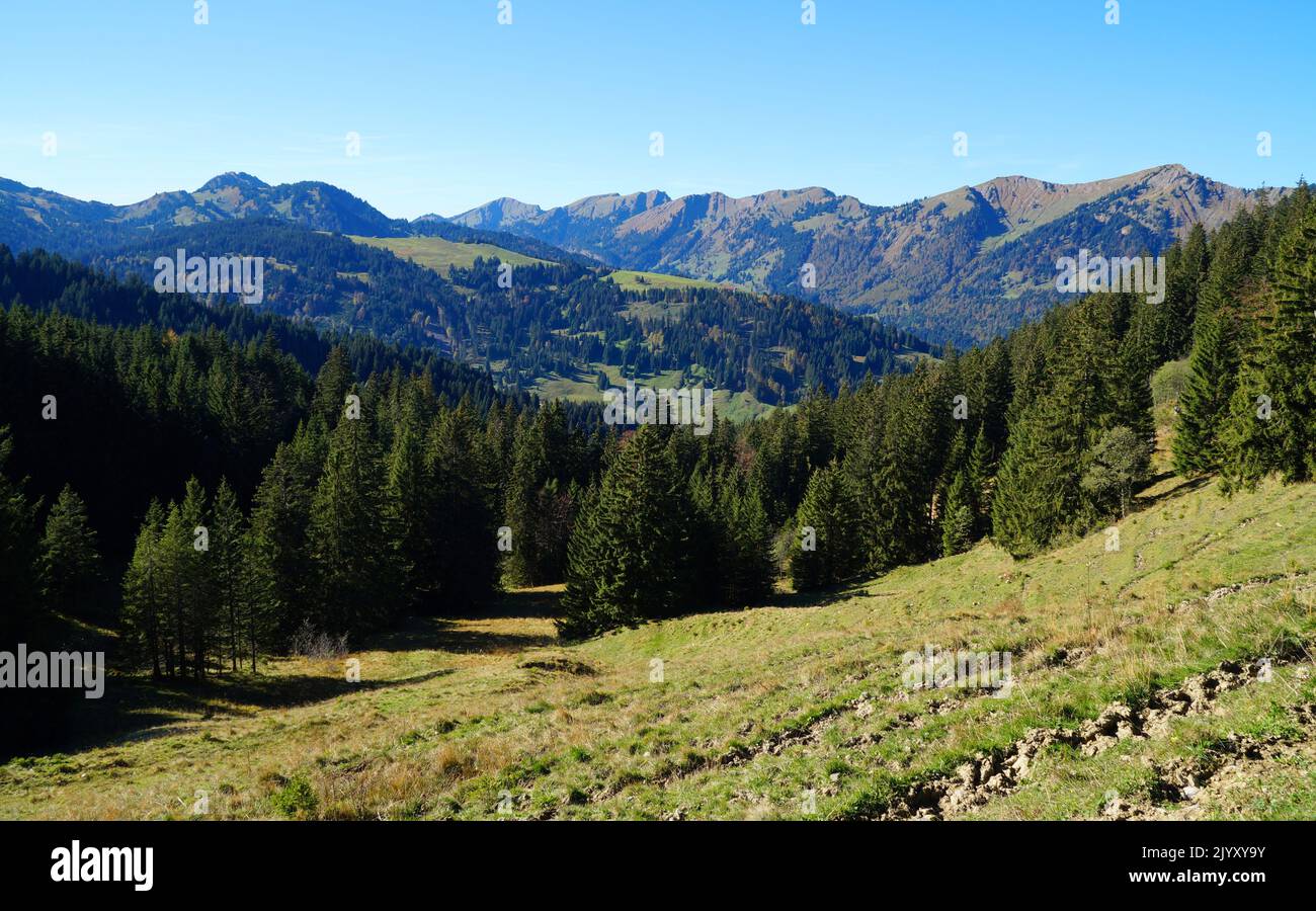 the scenic Bavarian Alps surrounding the town of Sonthofen in the ...