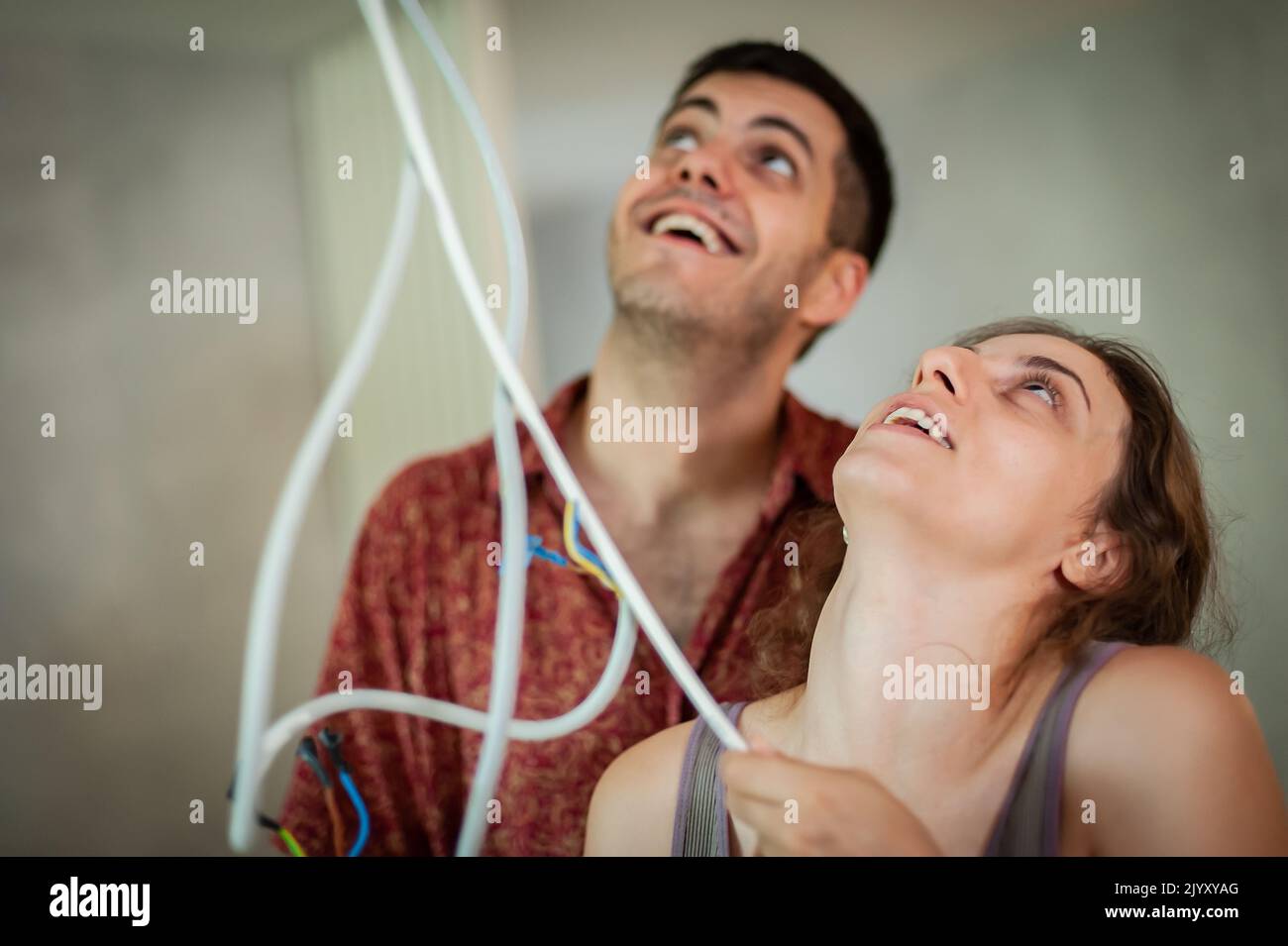 Installing electricity wires hi-res stock photography and images - Alamy