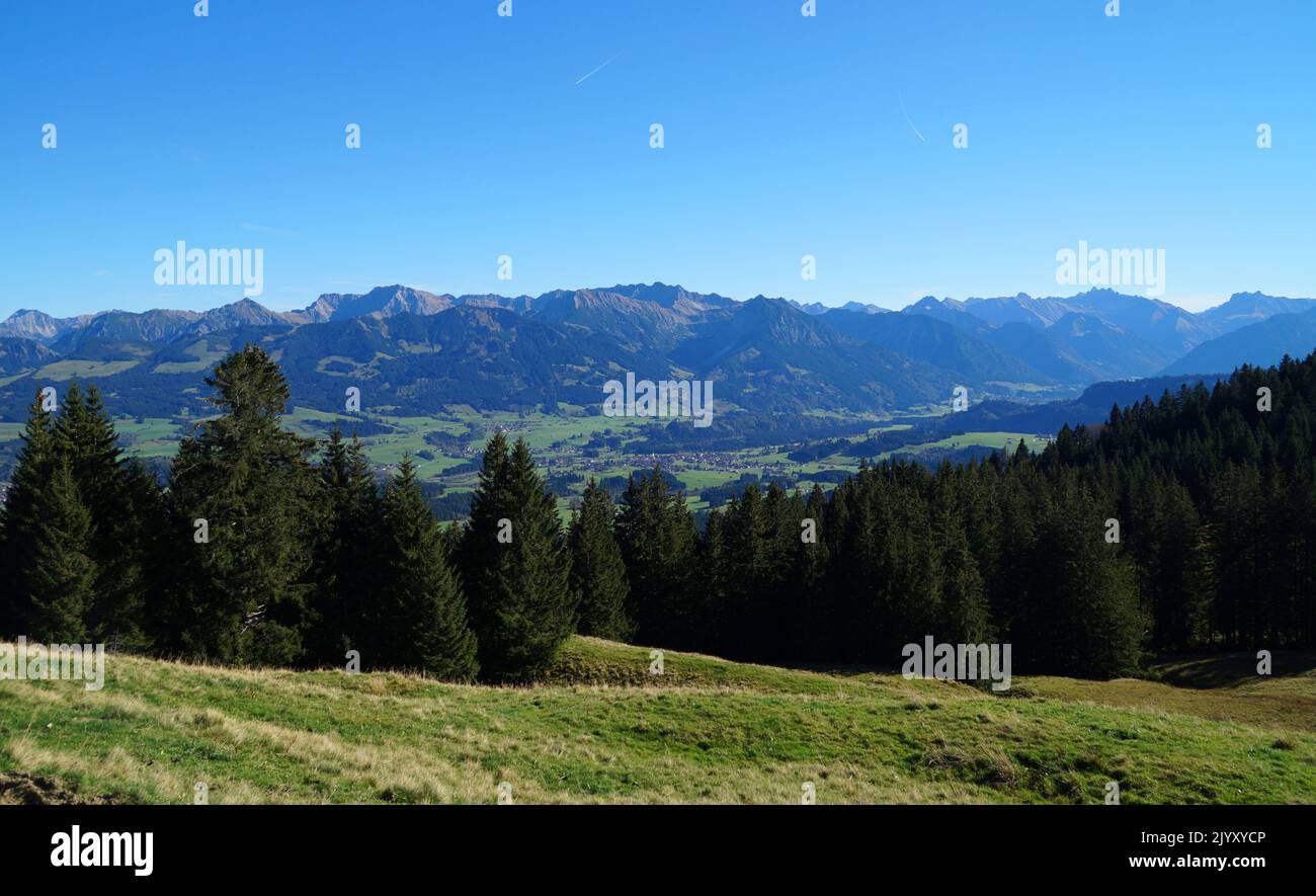 the scenic Bavarian Alps surrounding the town of Sonthofen in the ...