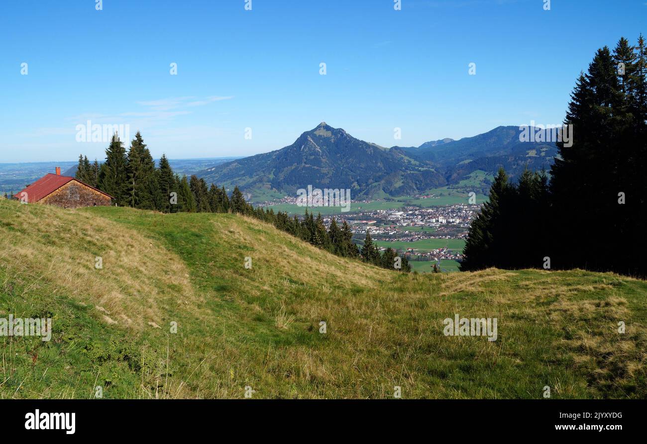 the scenic Bavarian Alps surrounding the town of Sonthofen in the ...