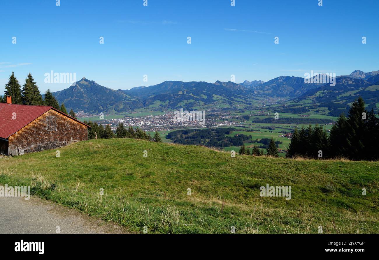 the scenic Bavarian Alps surrounding the town of Sonthofen in the ...