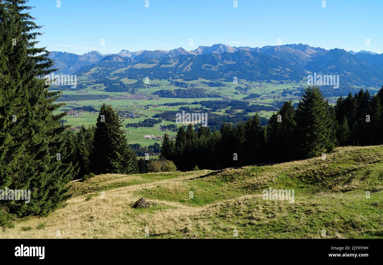 the scenic Bavarian Alps surrounding the town of Sonthofen in the ...