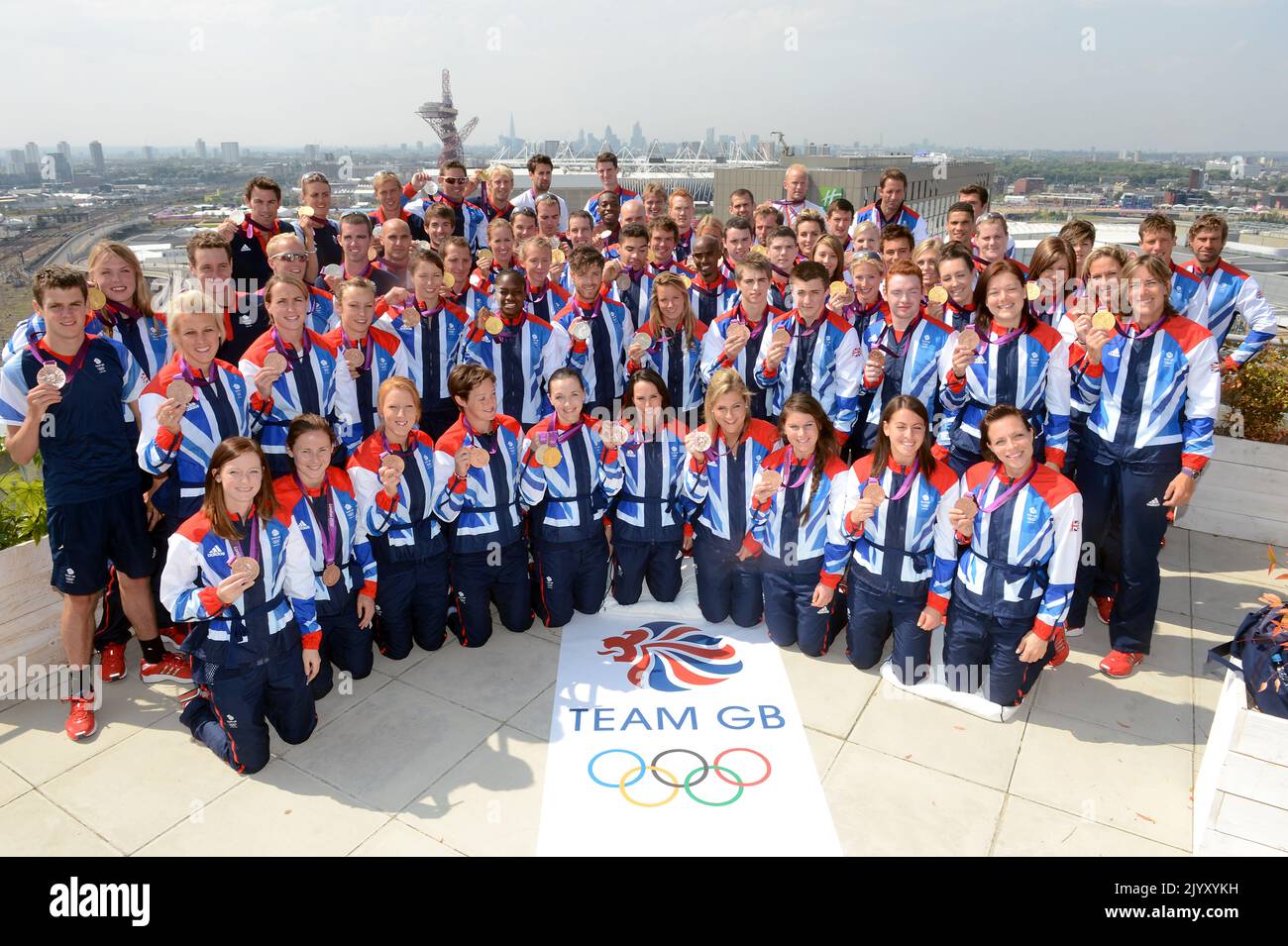 2012: File photo dated August 2012 of Team GB athletes with their ...