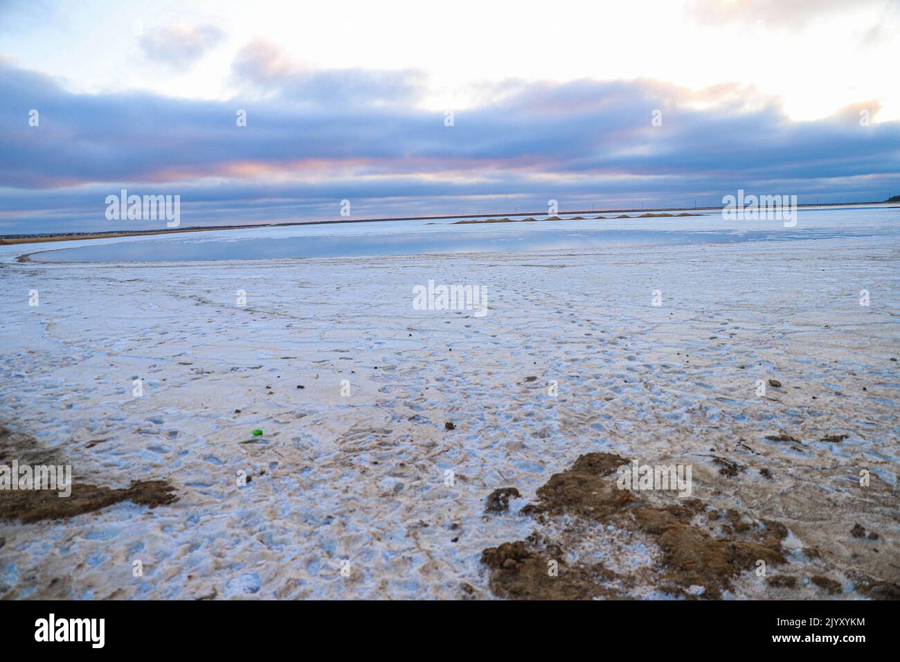 salt lagoon or salinera in Guerrero Negro Baja California Sur, Mexico ...