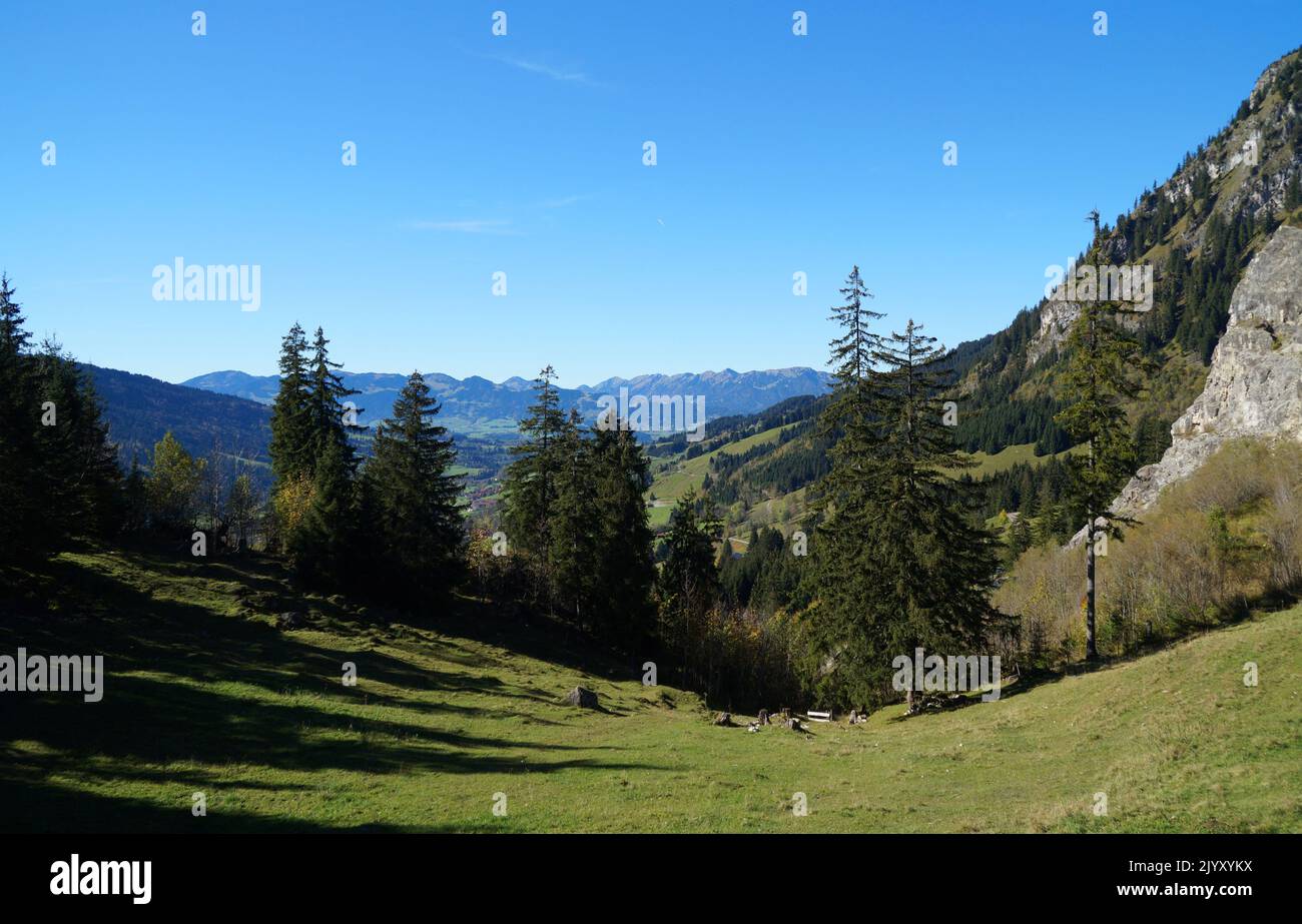 the scenic Bavarian Alps surrounding the town of Sonthofen in the ...