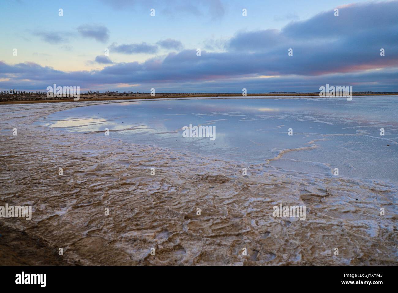 salt lagoon or salinera in Guerrero Negro Baja California Sur, Mexico ...
