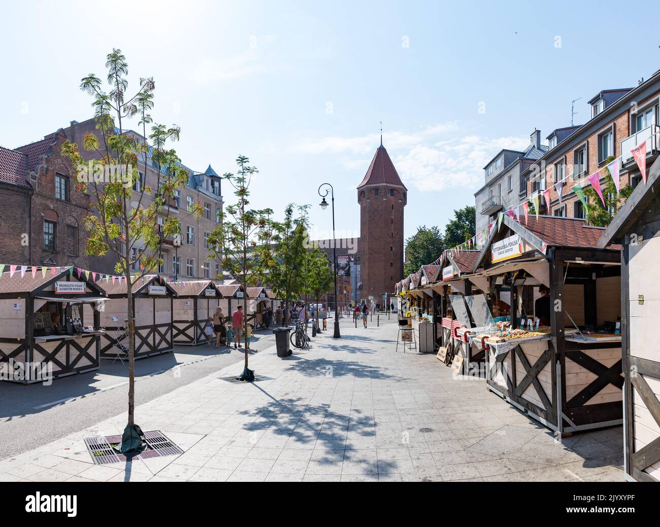 A picture of the Raiska Street during the St. Dominic's Fair, in Gdansk ...