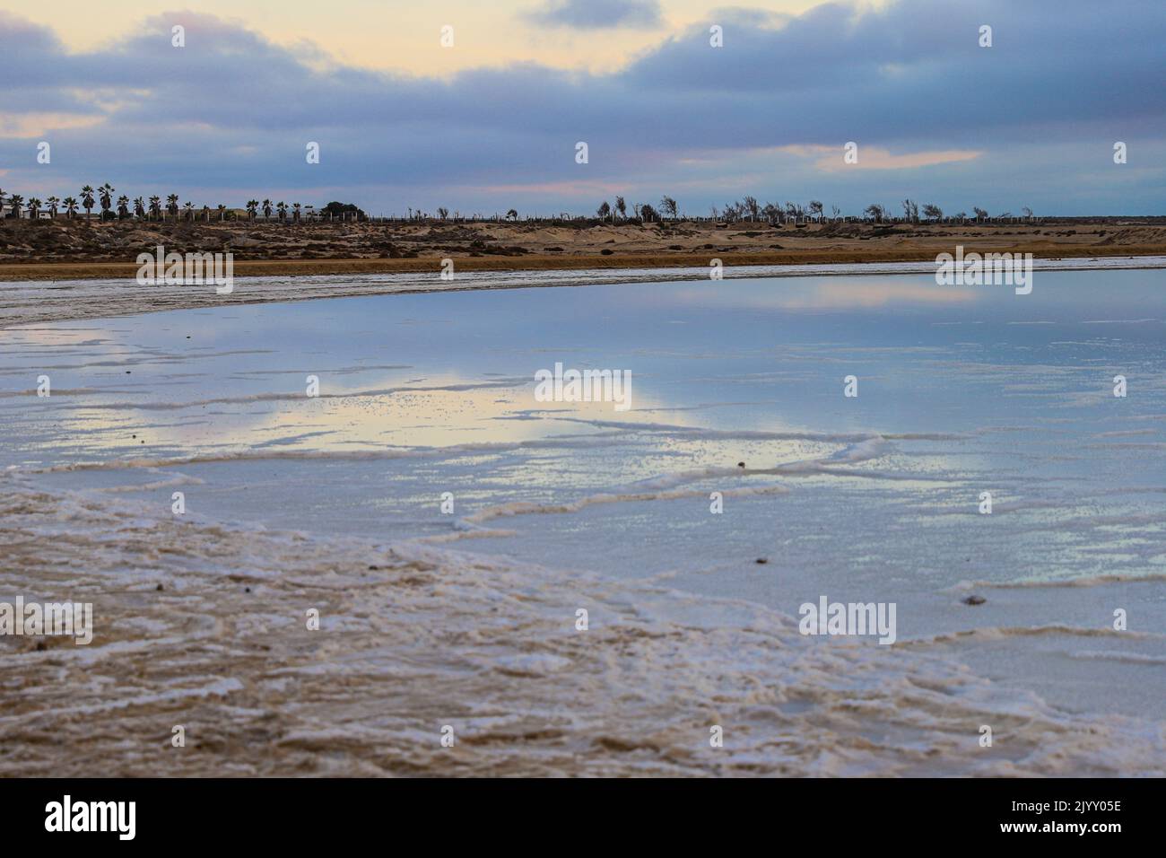 salt lagoon or salinera in Guerrero Negro Baja California Sur, Mexico ...