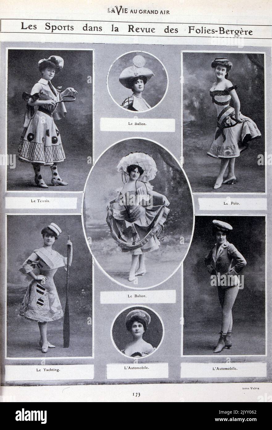 Dancers from the Folies Bergere, a cabaret music hall, located in Paris ...