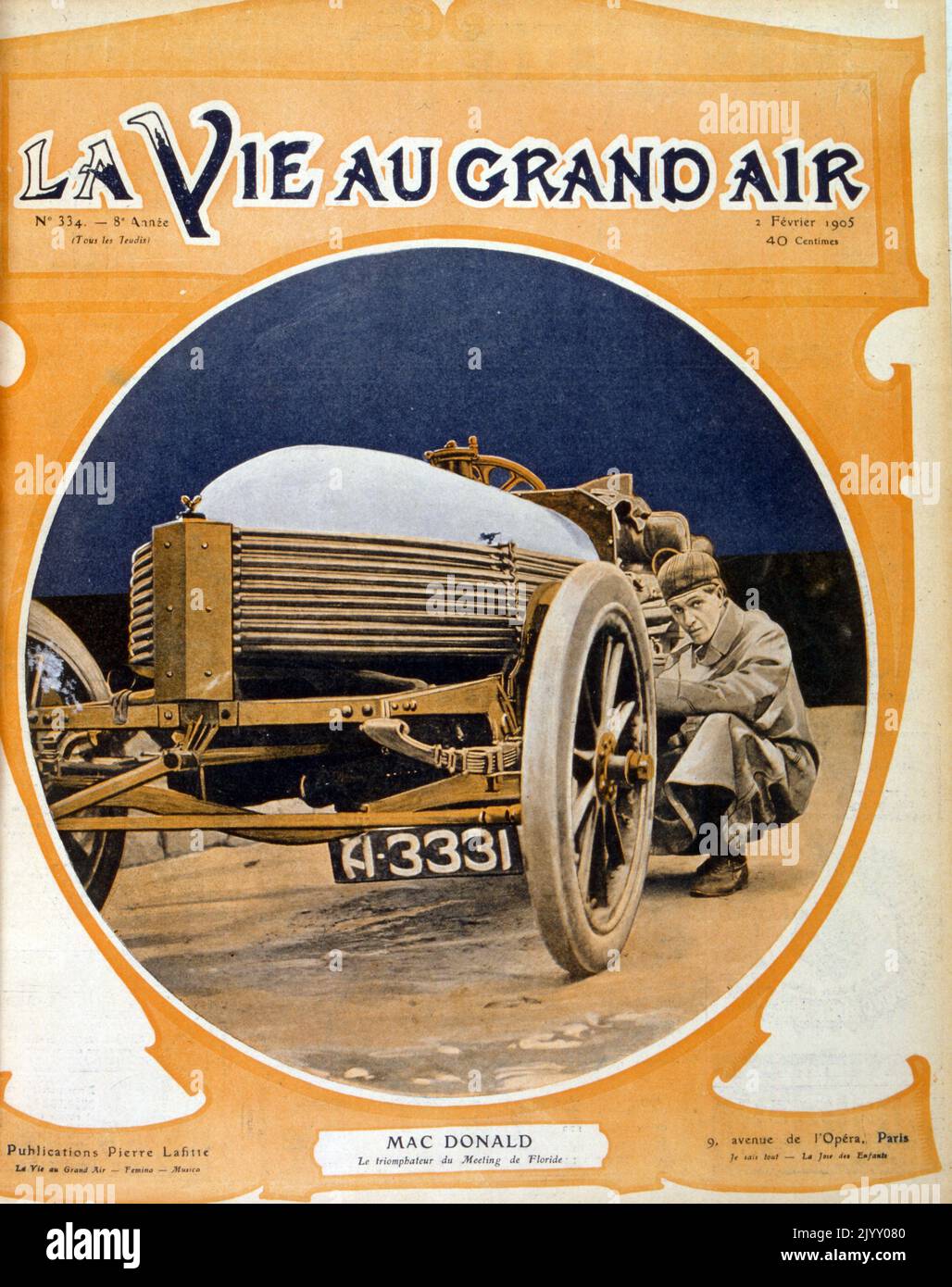 Arthur McDonald in Napier racer, Florida, USA in 1905 Stock Photo - Alamy