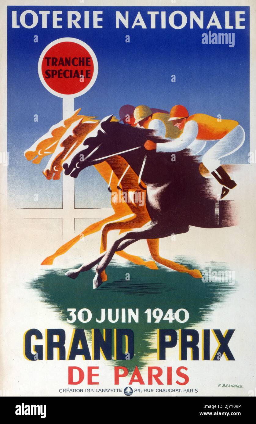 French 'National Lottery' Poster 1940. during World War Two and ...