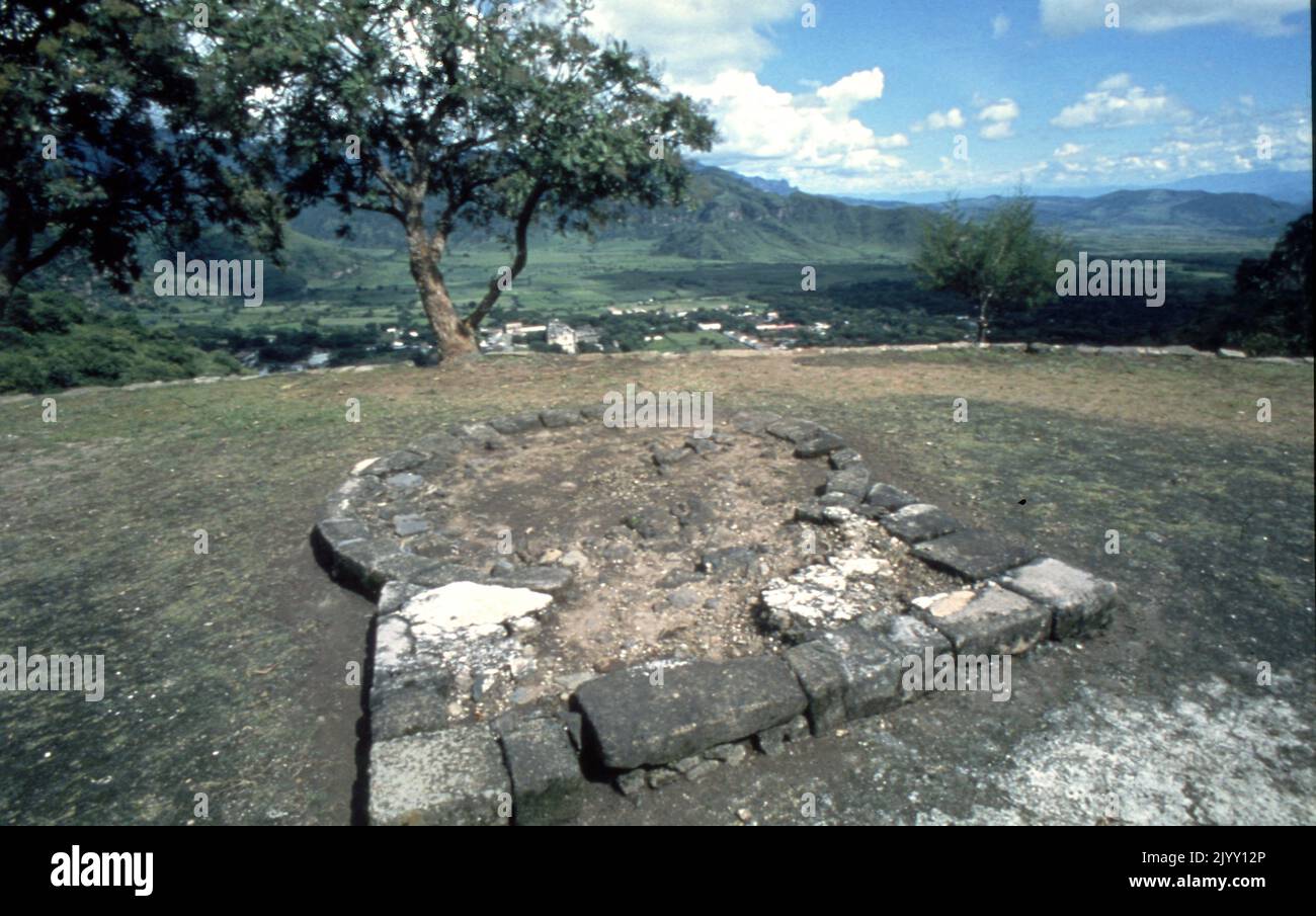 remains of altars at Malinalco, south of the city of Toluca in Mexico ...