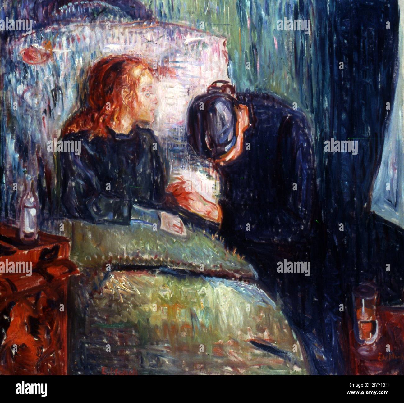 The Sick Child (Det syke barn), one of six paintings and a number of ...