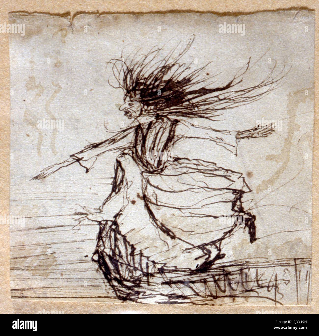 Design in crayon for 'la sorciere'. Drawn by Alfred Louis Charles de ...