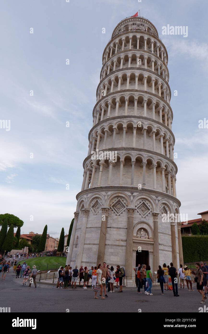Square of Miracles in Pisa, Tuscany, Italy. Tourists gather around the ...
