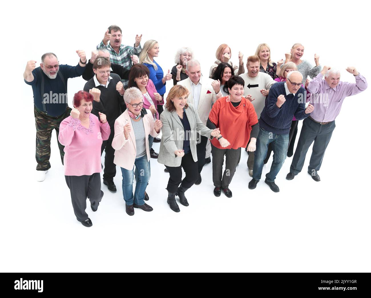 group of diverse people of retirement age standing together Stock Photo ...