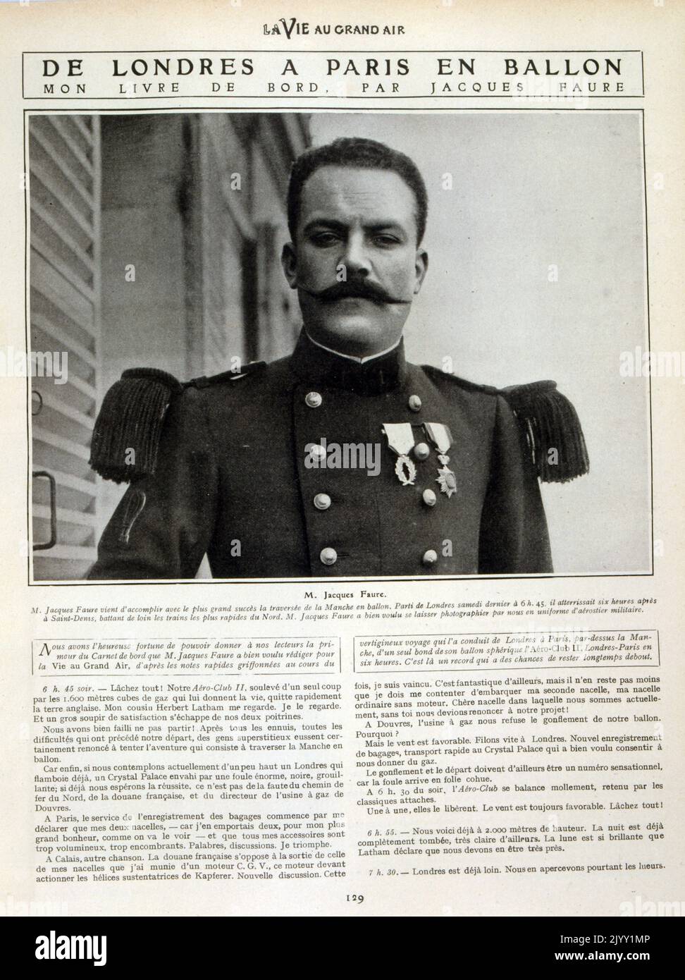 Latham (right) and Faure, prepare to fly by Balloon across the English ...