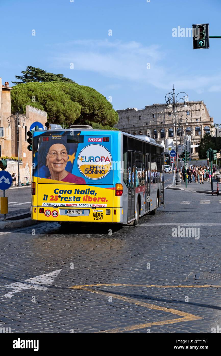Italian general elections on September 25, 2022. Emma Bonino leader of ...