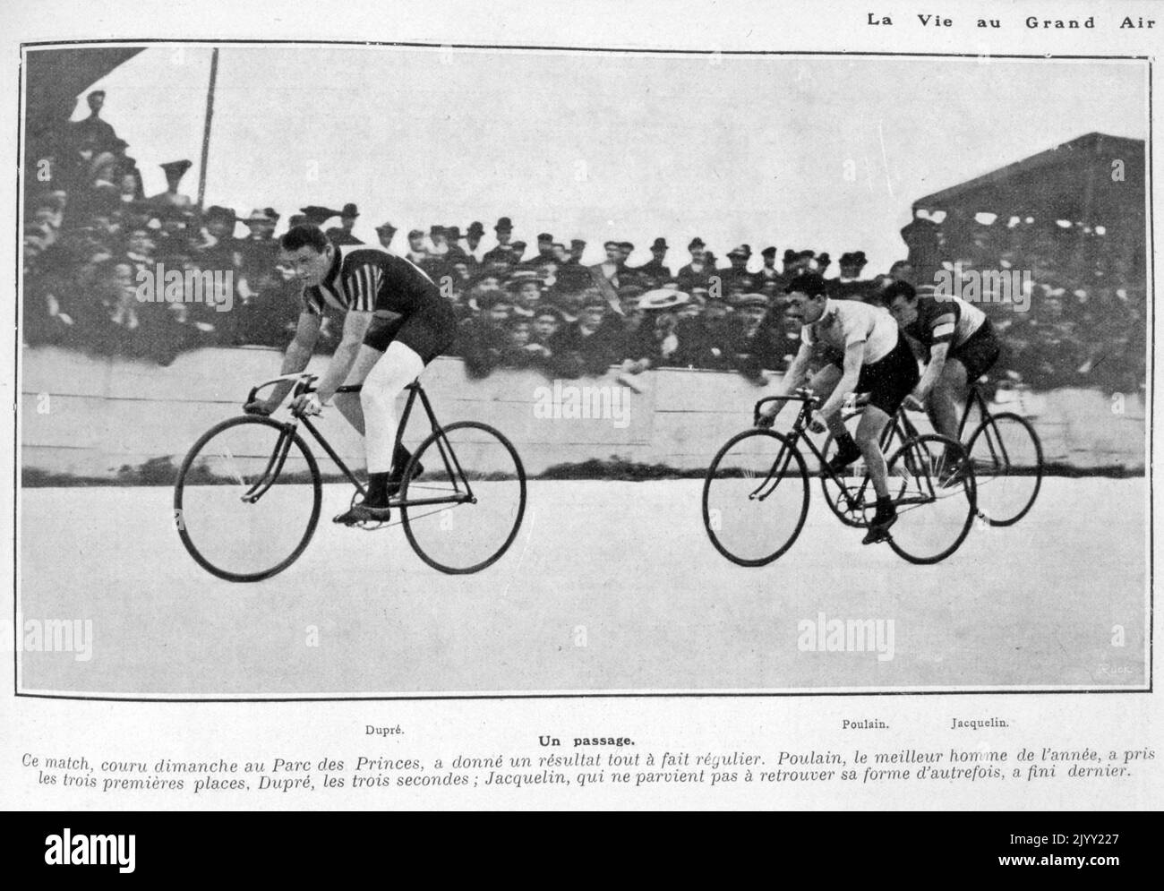 Vintage French photograph of cyclists on the circuit of the Parc du ...