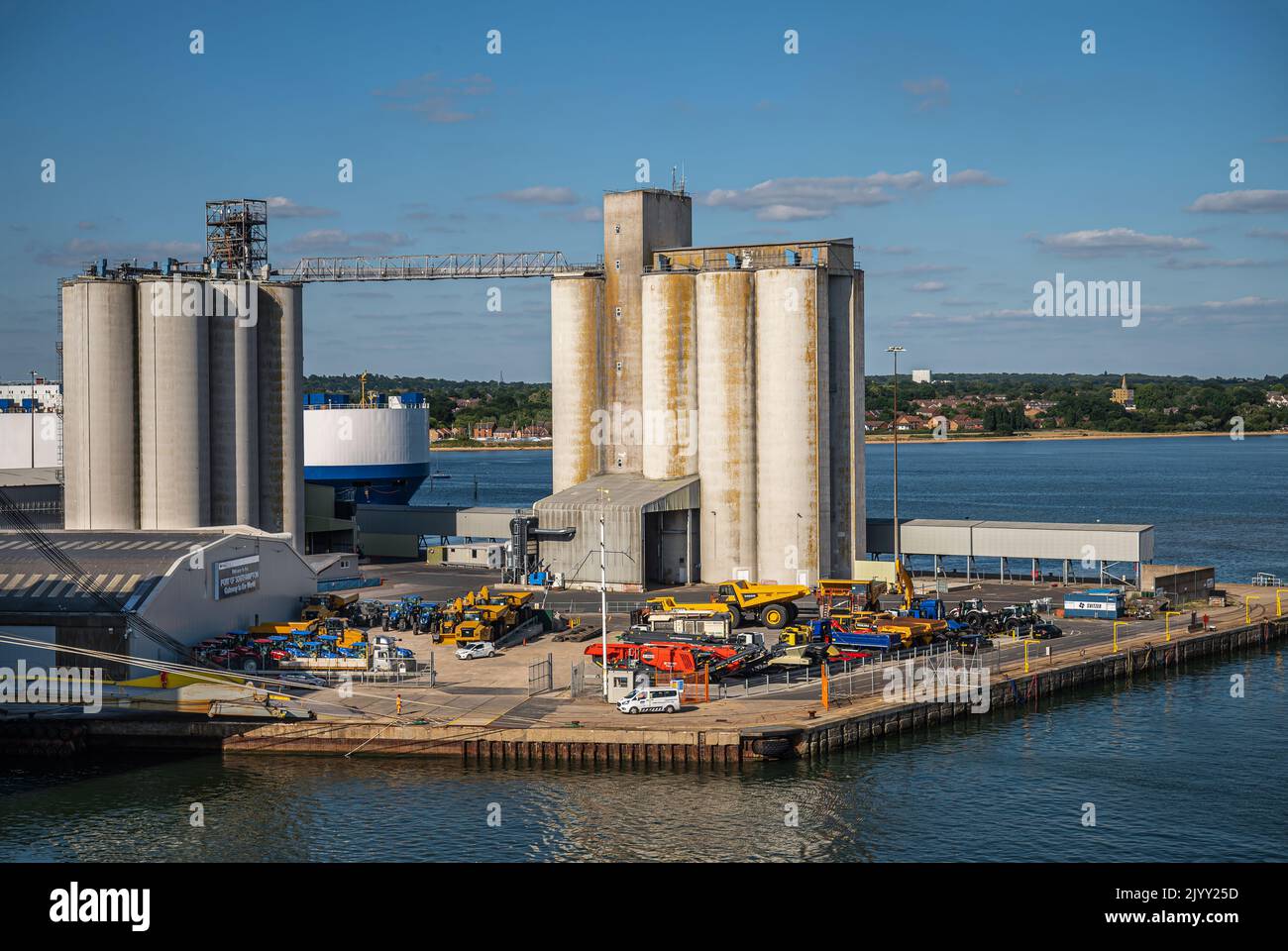 Southampton, England, UK - July 7, 2022: Harbor scenery. Tall concrete ...