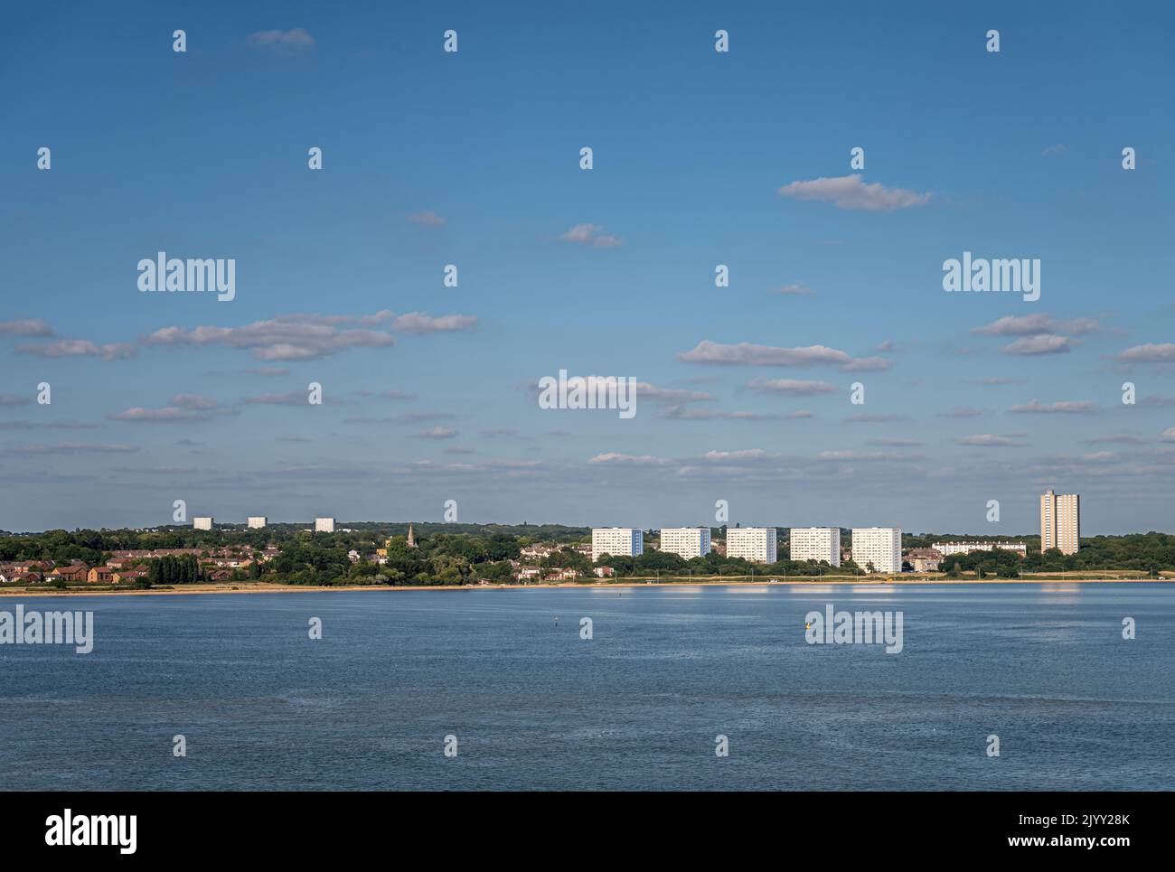 Southampton, England, UK - July 7, 2022: Look over East Cowes water to ...