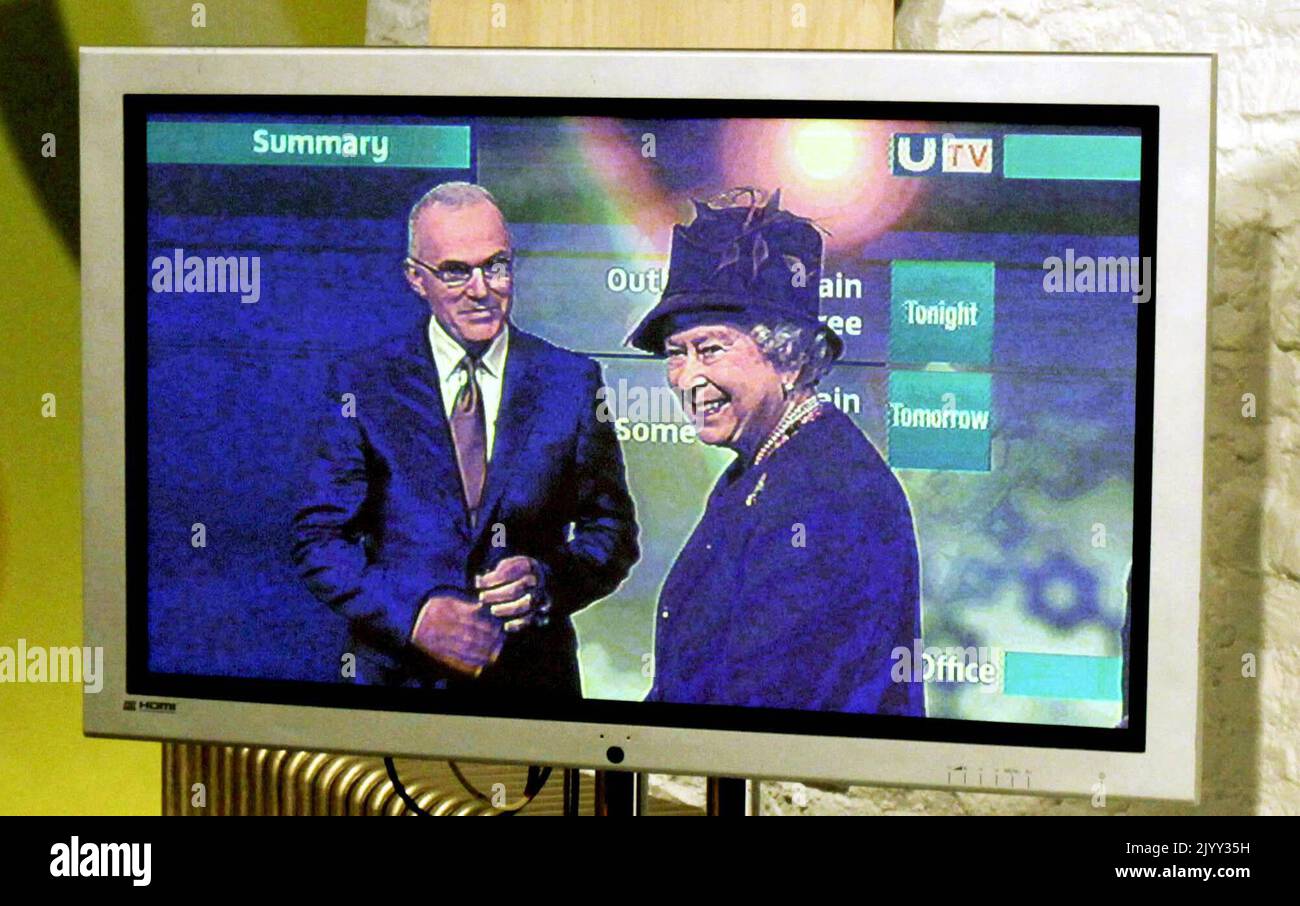 File photo dated 21/10/2010 of weatherman Frank Mitchell demonstrating ...