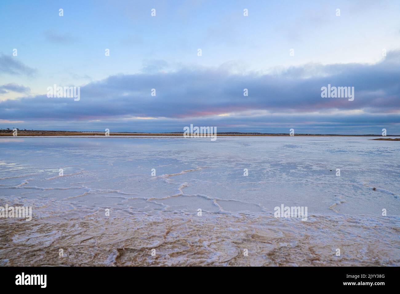 salt lagoon or salinera in Guerrero Negro Baja California Sur, Mexico ...