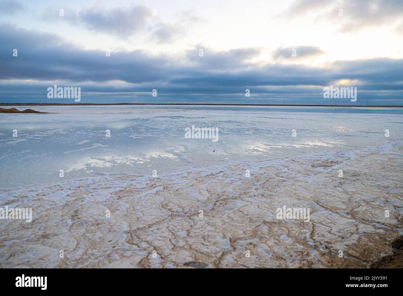 salt lagoon or salinera in Guerrero Negro Baja California Sur, Mexico ...