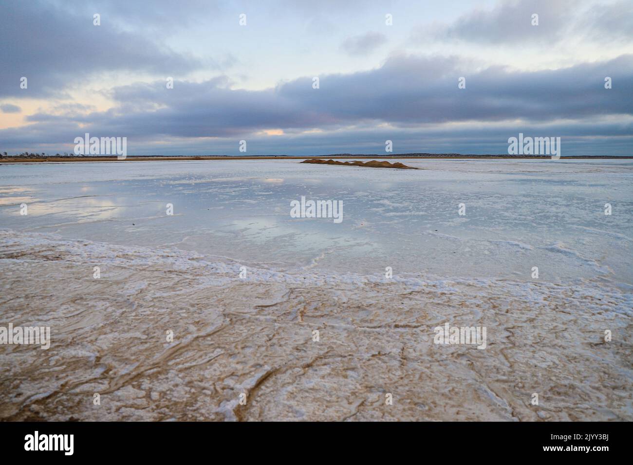 salt lagoon or salinera in Guerrero Negro Baja California Sur, Mexico ...