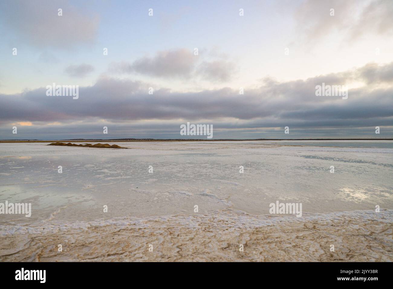 salt lagoon or salinera in Guerrero Negro Baja California Sur, Mexico ...
